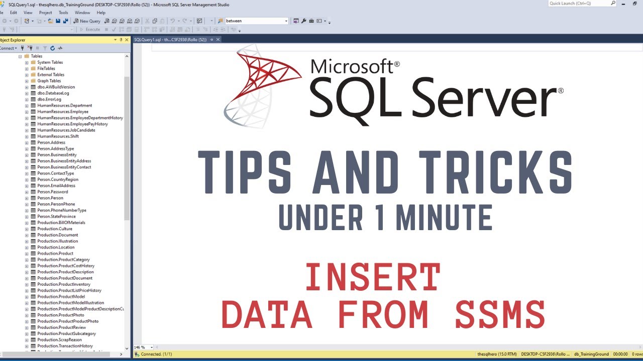 Fast way to INSERT DATA INTO TABLES #sql #ssms #database #sqlserver #dba #data #programming #it
