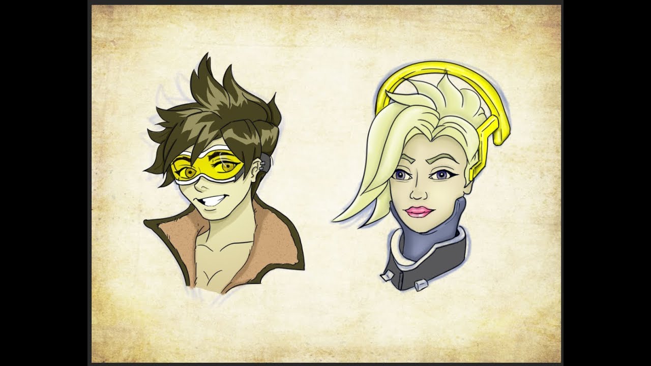 tracer & Mercy overwatch Sketch