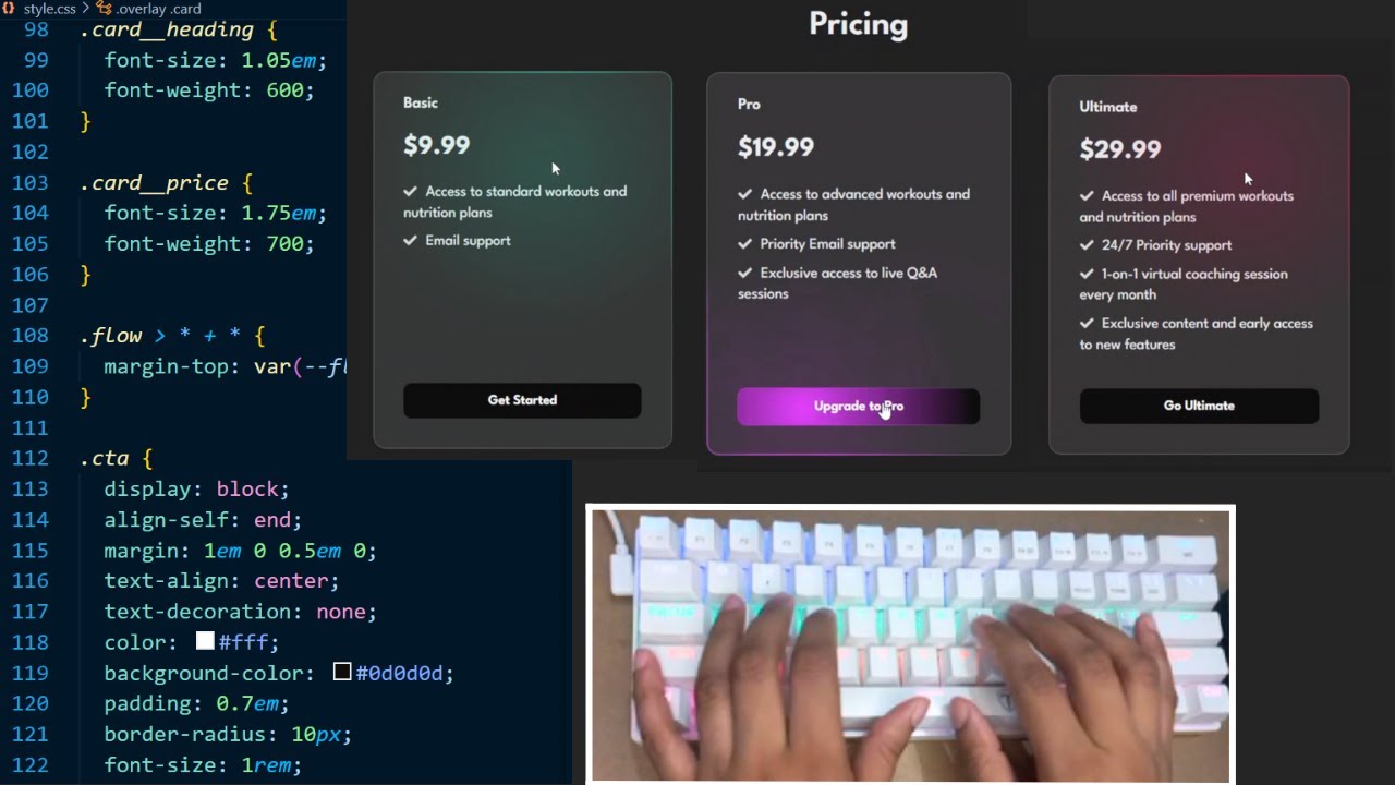 ASMR Programming - Pricing Table (glowy effect) - No Talking