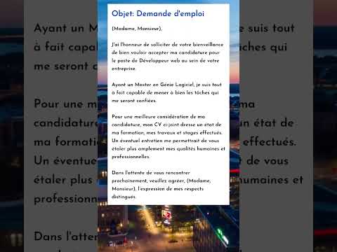 Une demande d'emploi est différente d'une lettre de motivation.