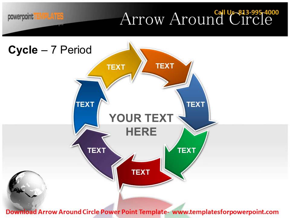 Arrow Around Circle Powerpoint Template