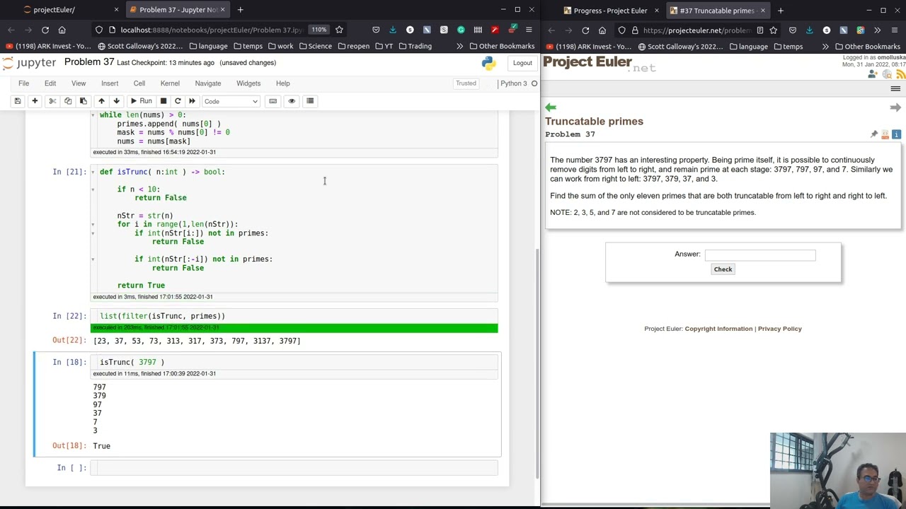 Solving Project Euler Problems in Python - Part 19 (Problem 37)