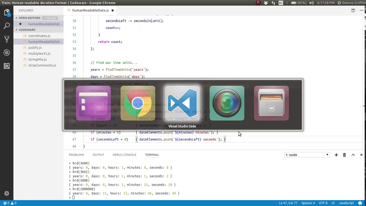 [9-29-2017] Codewars Kata: Human Readable Date Format (Javascript)