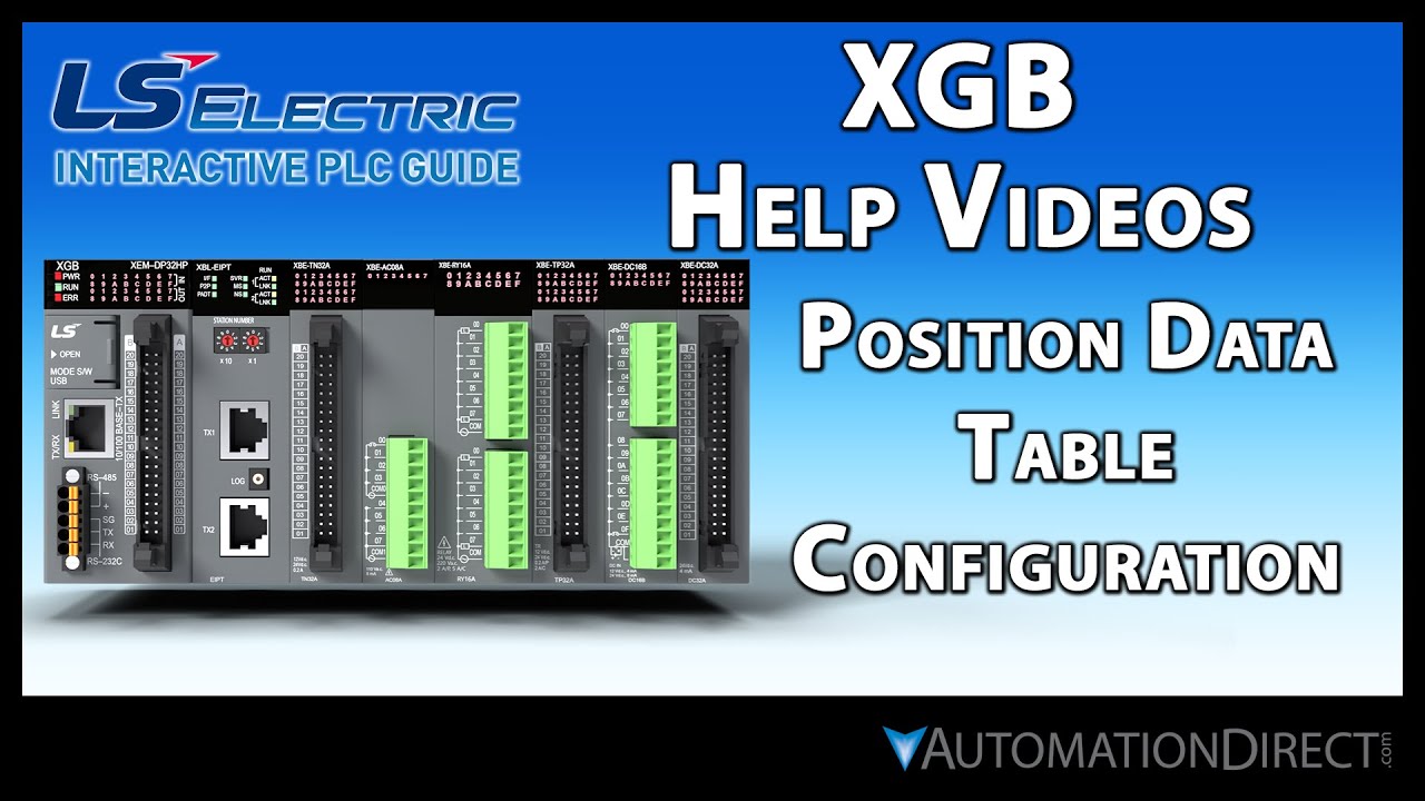 Position Data Table Configuration - LS Electric XGB PLC from AutomationDirect