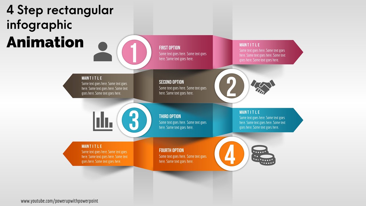 51.Create 4 Step rectangular infographic Animation|PowerPoint Animations