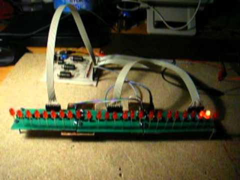 25 LED chaser, with 555 and CD4017 IC's