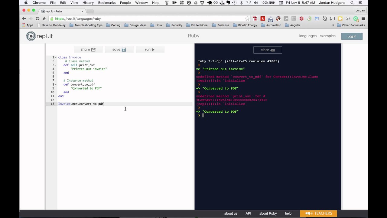 Differences between class and instance methods in Ruby