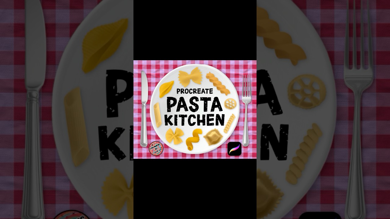 New Procreate Pasta Kitchen! 200 Brushes & Stamps #procreatebrush #digitalart #pastaart #foodart