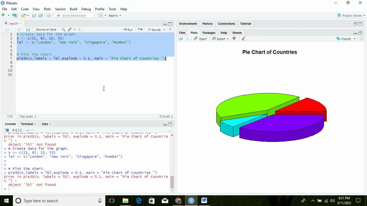 How to create pie and bar chart in R programming