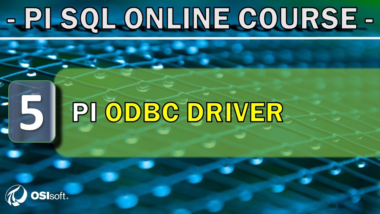 PI SQL - Install, configure and test PI ODBC Driver