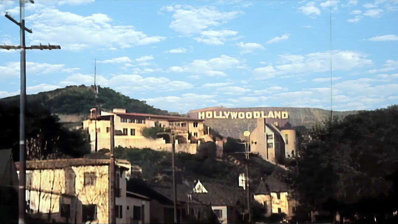 Hollywood Hills 1920s in color [60fps,Remastered] w/sound design added