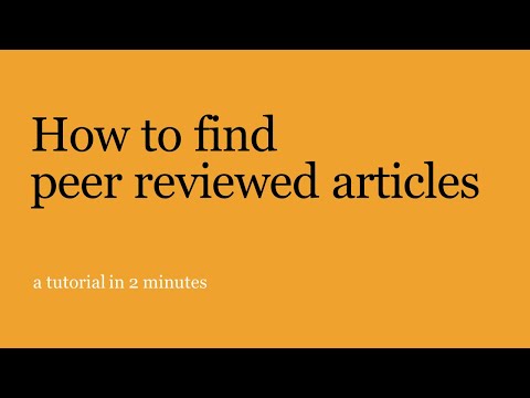 How to find peer reviewed articles (new version)