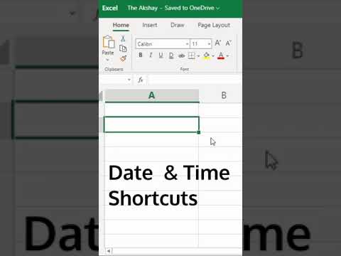 Excel Date and Time Shortcut