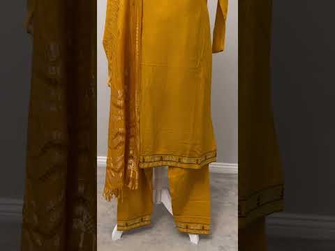 Elegant Mustard Yellow Embroidered Salwar Kameez Suit: Perfect for Celebrations