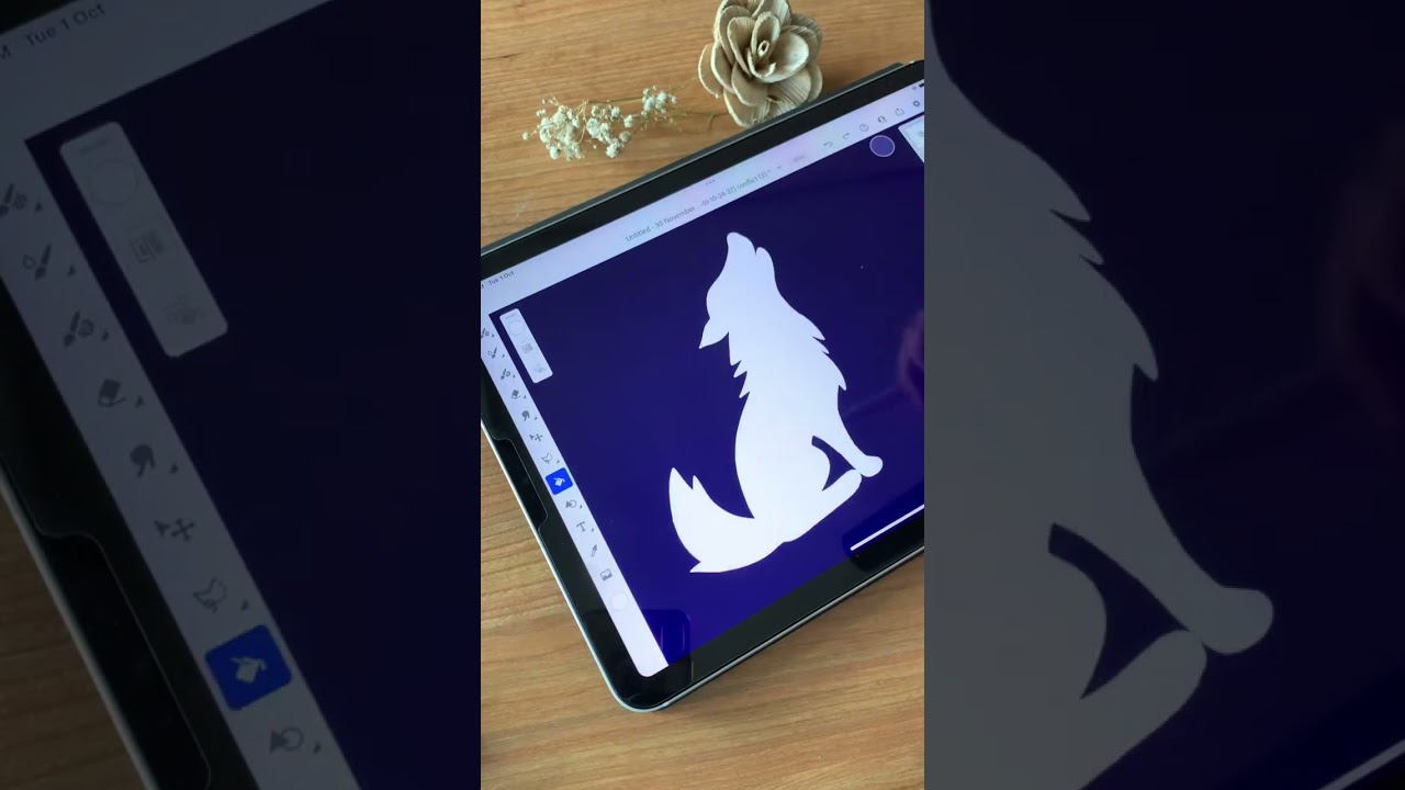 Magical Wolf Celestial Style Digital Art #adobeillustrator #magical #midcenturystyle #easydrawing