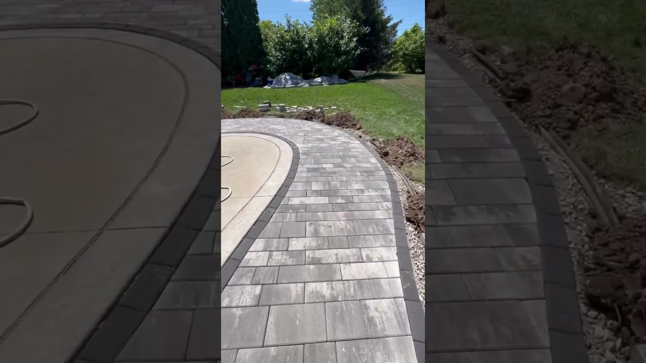 How to build a brick paver walkway around concrete!