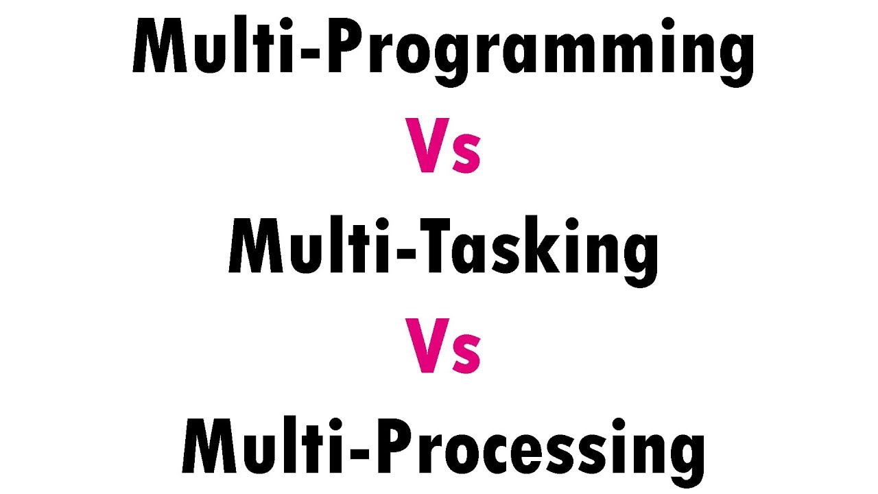 Multiprogramming Vs Multitasking Vs Multiprocessing