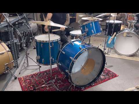 1971 Ludwig Blue Sparkle Drum Kit | Reverb