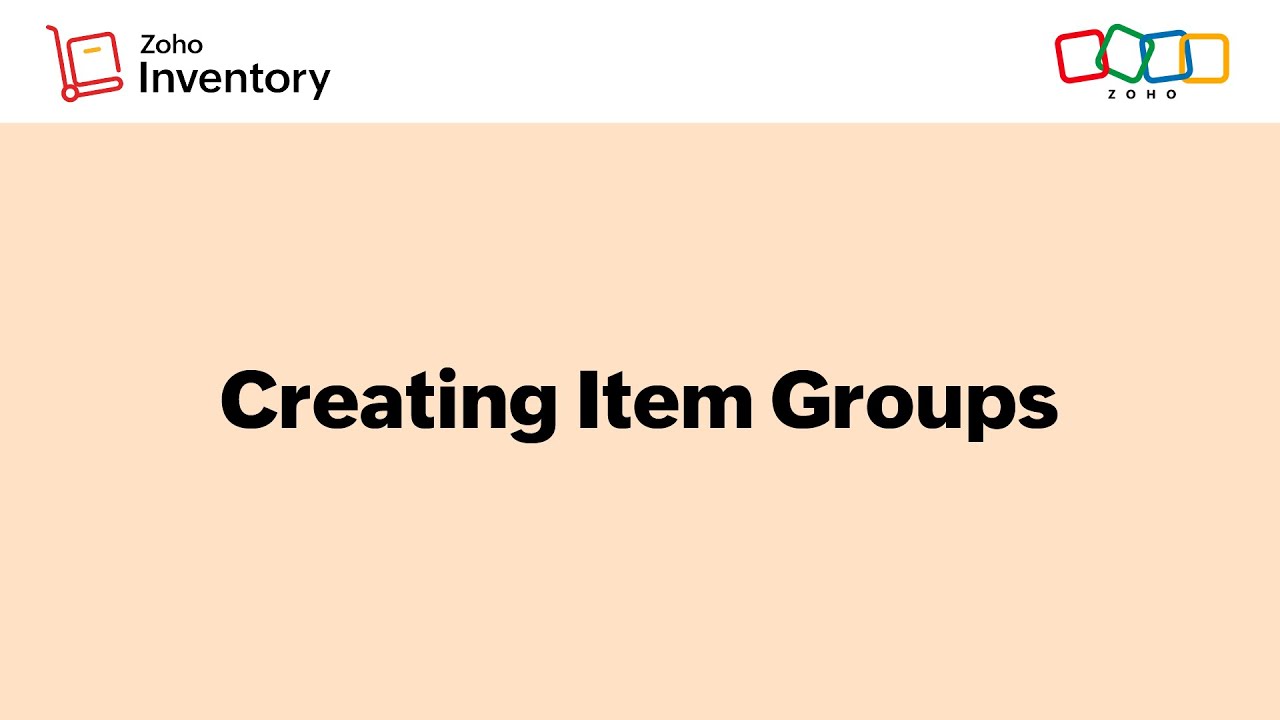 How to Create Item Groups - Zoho Inventory