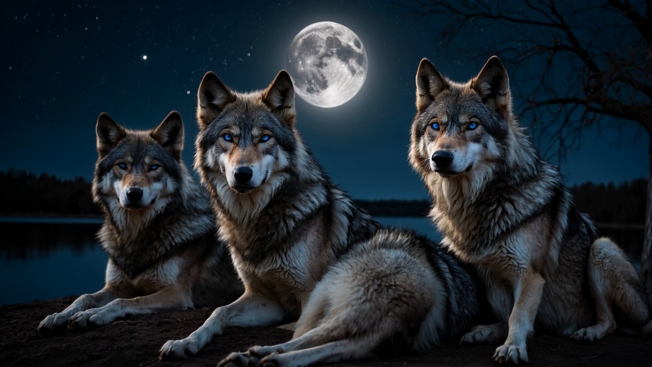 Howling of the wolves. 8 hours of wolf sounds