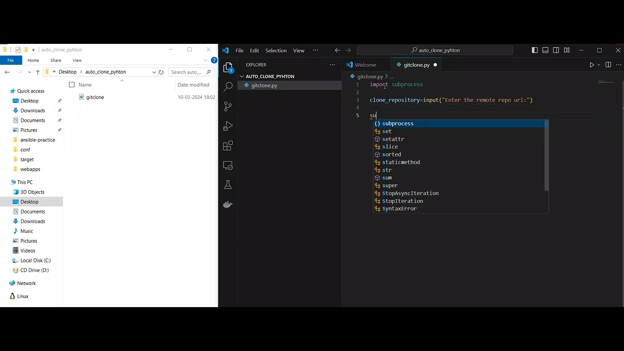 clone the git repo by using python!