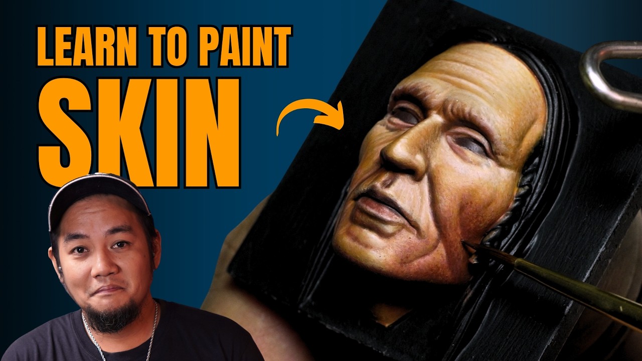 How to Paint SKIN with a Brush Only 🎨 Sketch & Glaze