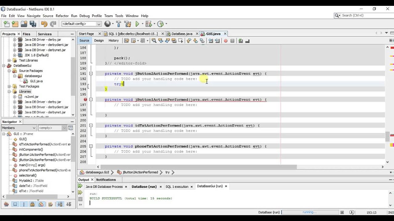Java Tutorial - Creating a Java Gui Application with DataBase - Coding Part