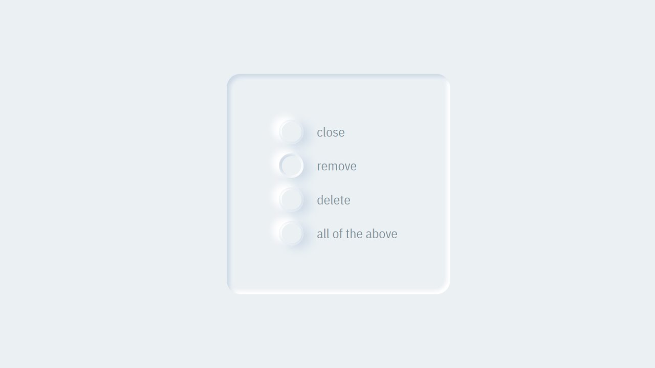 Neumorphic Radio Buttons in HTML and CSS