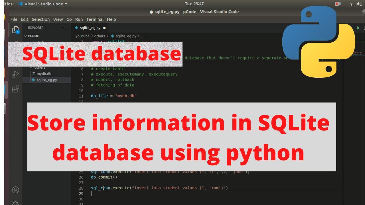 python sqlite3 | SQLite database | python advanced topic