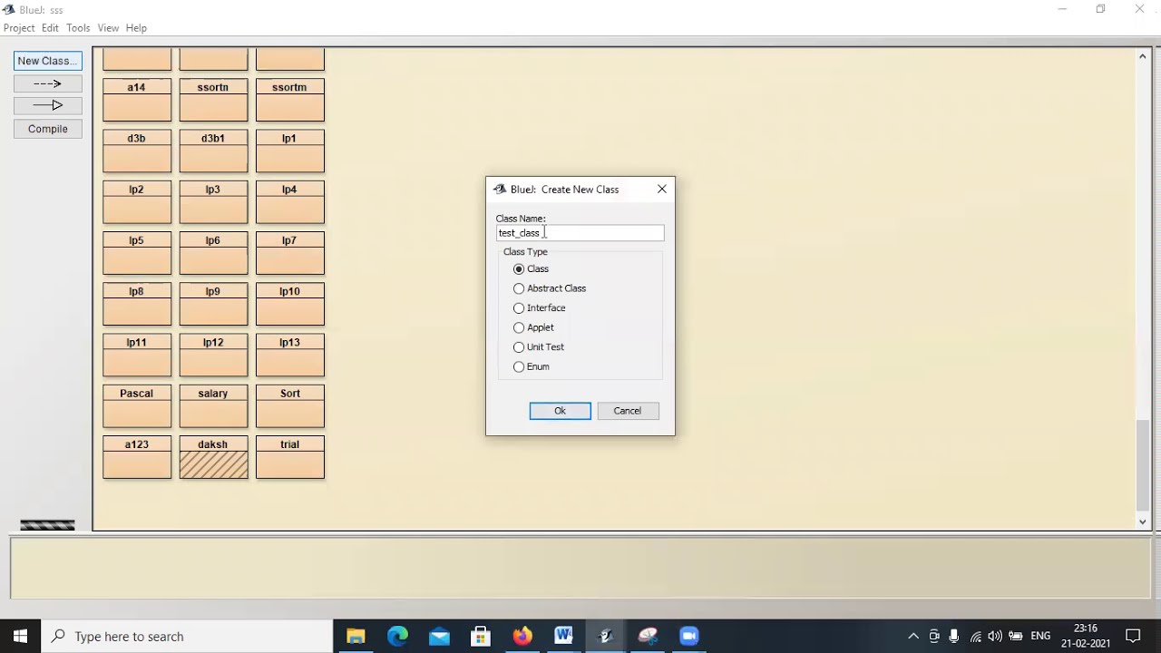 Making compiling executing java program in BlueJ Environment