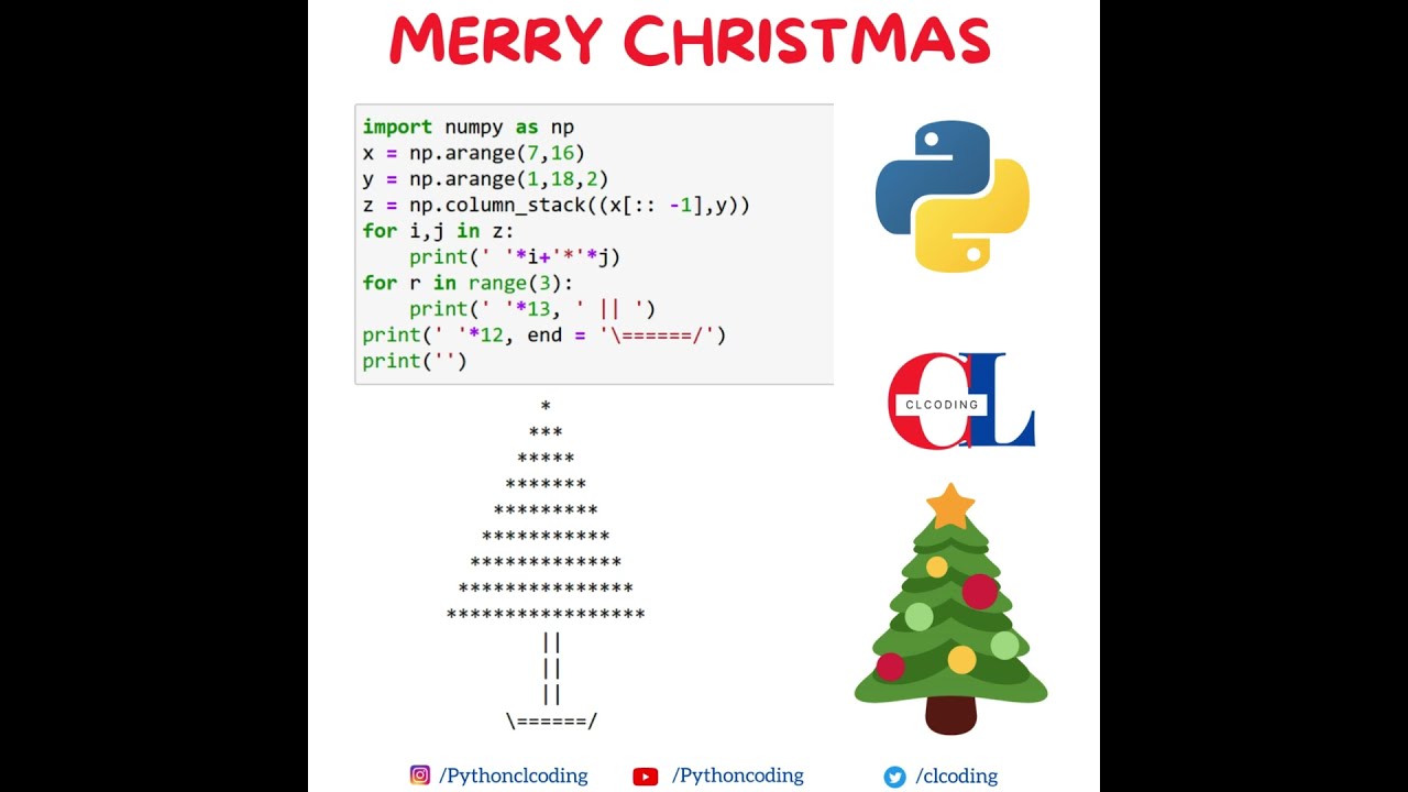 Merry Christmas using Python  #python #computerlanguage #programminglanguage