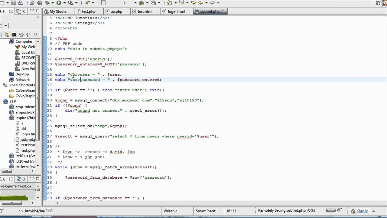 100 php tutorials - part  8 - login validation part2
