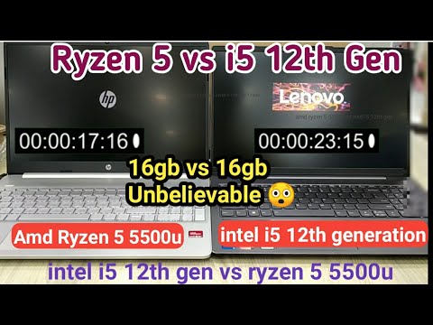 AMD Ryzen 5 5600u vs Intel i5 12th gen | core i5 12th gen 1235 vs ryzen 5 5500u | booting Speed Test