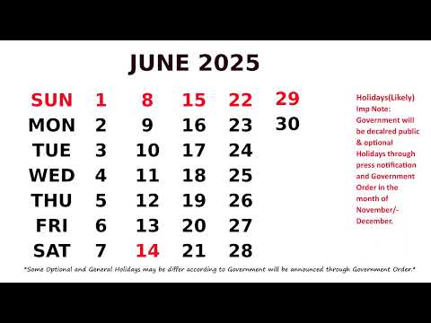 Calendar June 2025
