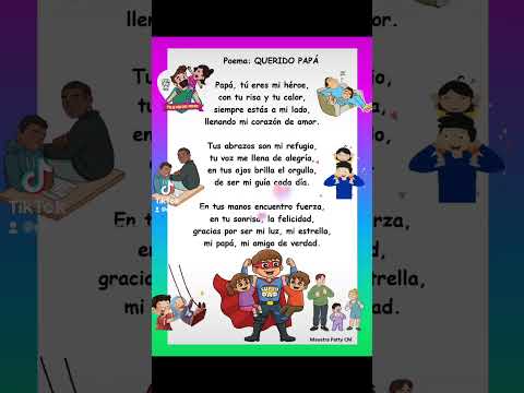POEMA QUERIDO PAPÁ #poema #diadelpadre #kidsvideos #maestrapattycm