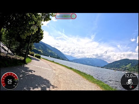 30 minute Indoor Cycling Workout Kaprun to Zell am See Austria Alps Garmin 4K