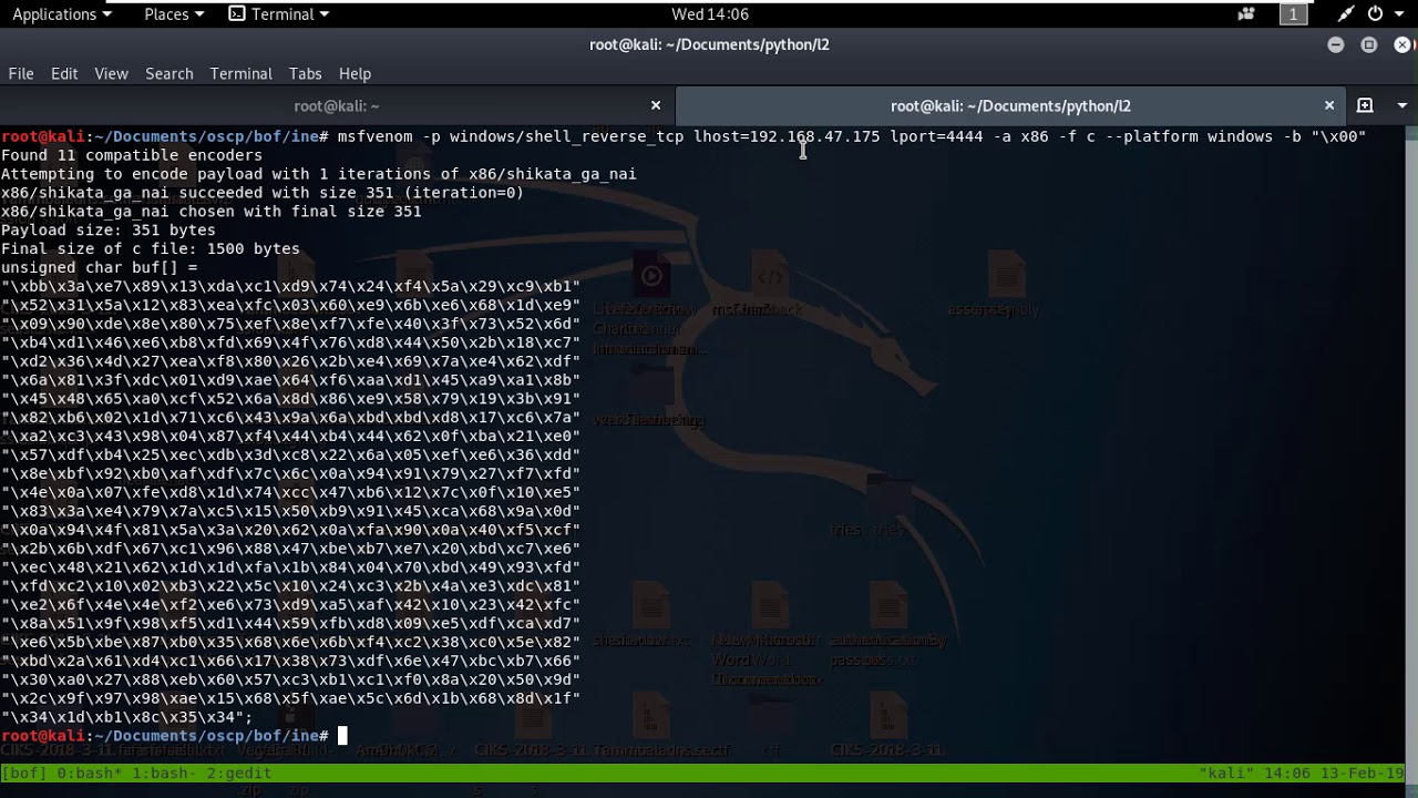 Generating Shellcode and Gaining root RCE