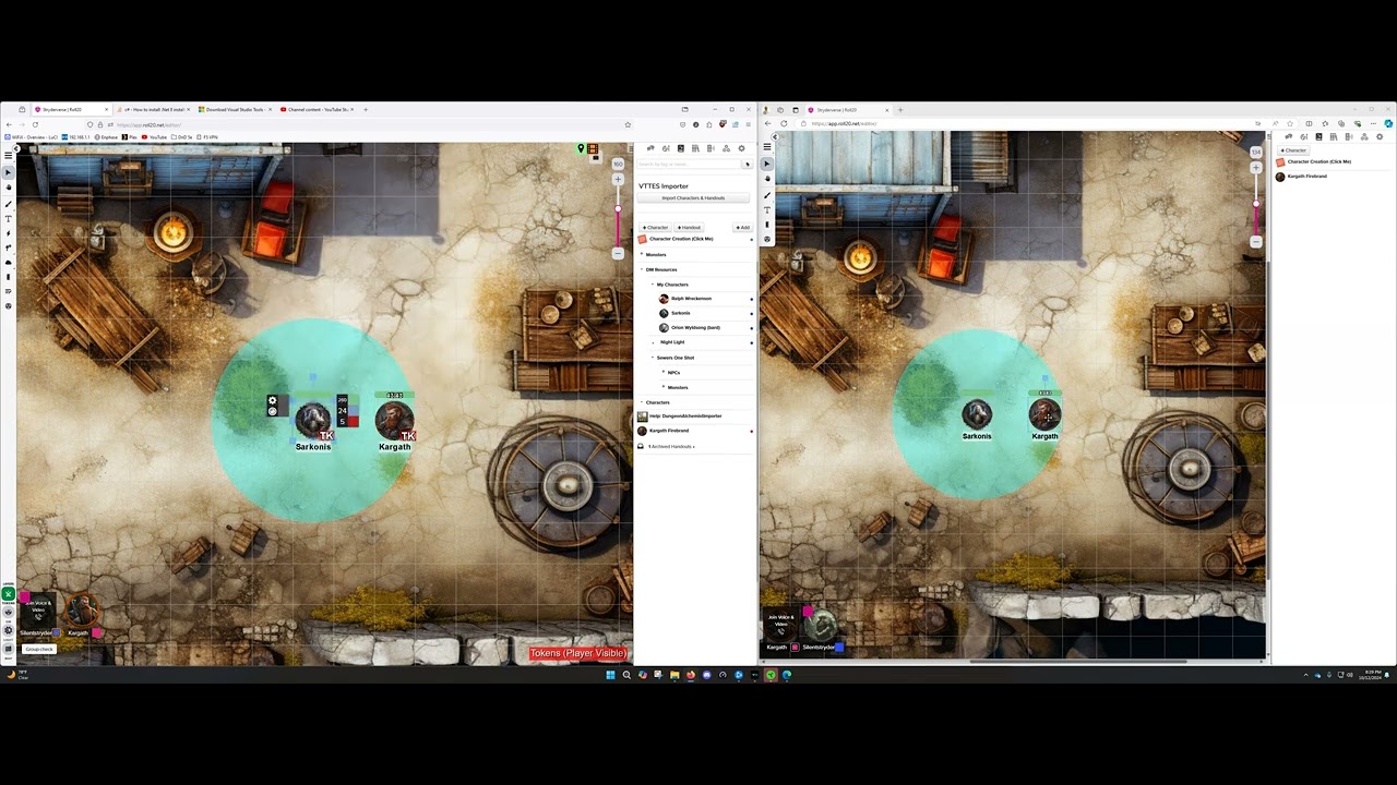 Roll20: Setting up Player Auras