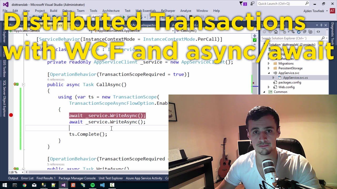 Distributed Transactions with WCF and async/await problem (Windows Communication Foundation)