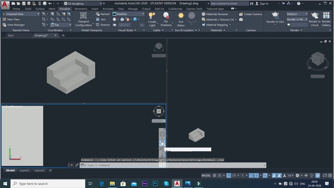 Plot or Print a 3D model using Viewports in AutoCad