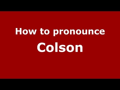 How to pronounce Colson (Swedish/Sweden) - PronounceNames.com