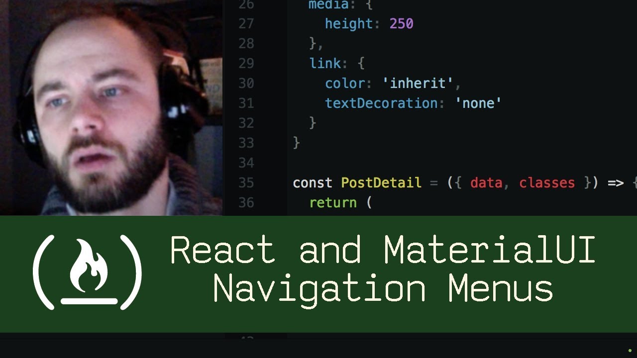 React and MaterialUI Navigation Menus (P5D23) - Live Coding with Jesse