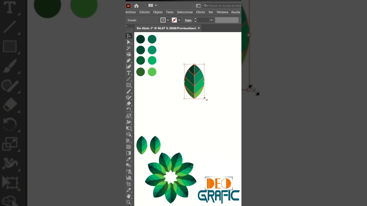 flor en ilustrator #formas #circle #flor #cuadro #logo #diseño #diseñografico