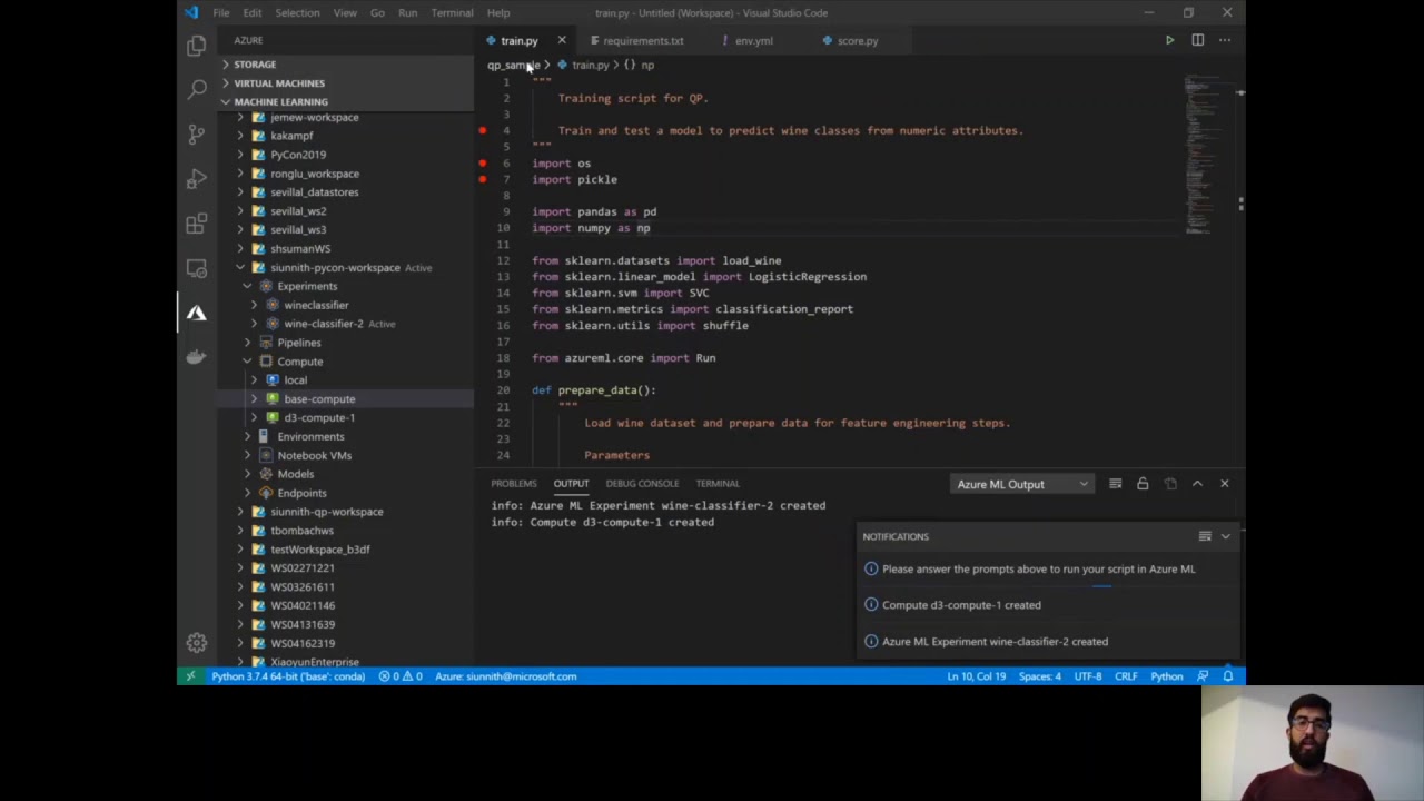 Enhancing Azure Machine Learning Developer Experience in VS Code