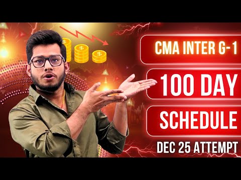 CMA Inter Group 1 Schedule for Dec 25 Attempt || Complete course in 100 Day