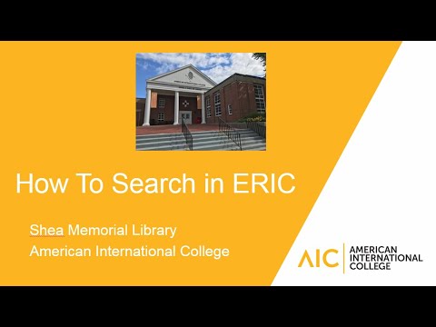 How to Search in ERIC