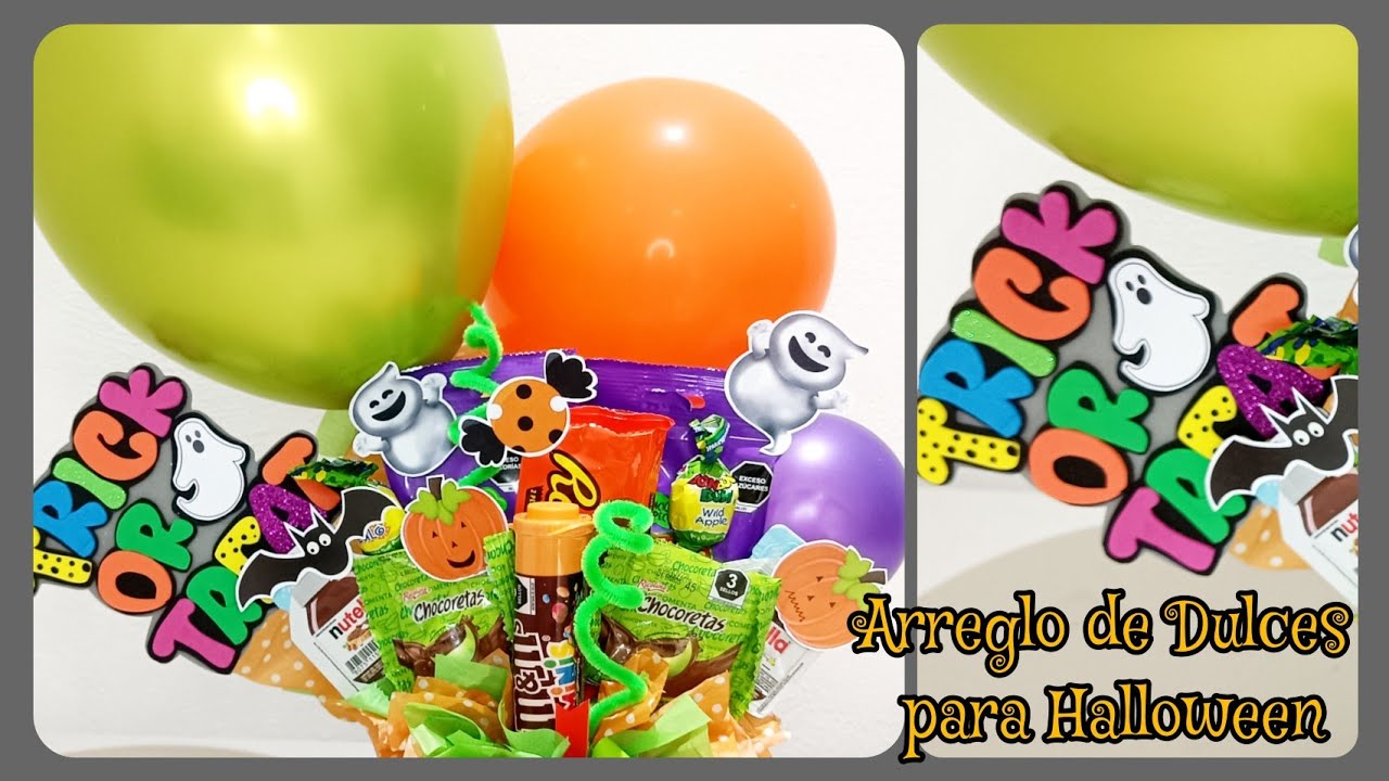 Arreglo de Dulces para Halloween * Arreglo de dulces para niños * Ancheta de Halloween