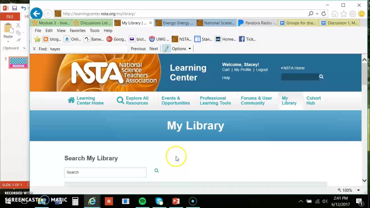 Overview for using NSTA Learning Center