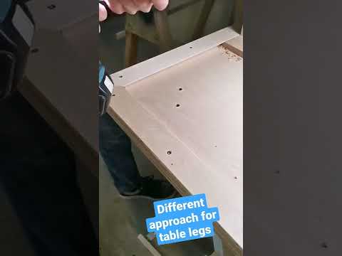 alternative way to attache table legs.. #birchply #tablebuild #woodworkingtips #threadedinsert #wood