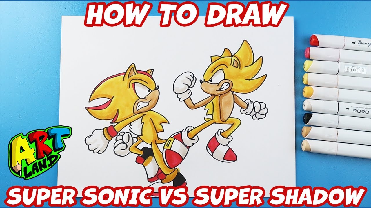 How to Draw Super Sonic vs Super Shadow